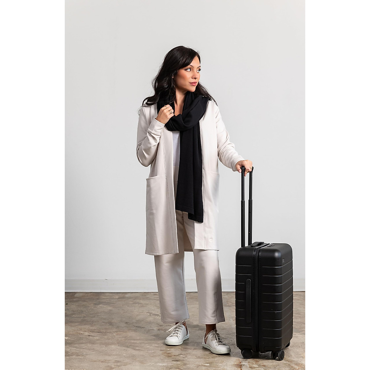 zestt Dreamsoft Travel Scarf, Wrap and Shawl, Organic Cotton, Black