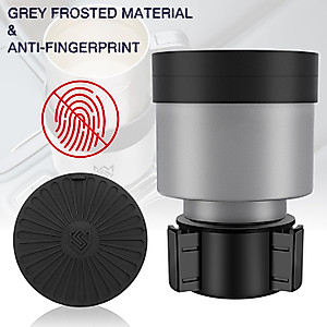 SEVEN SPARTA 2 Pack Car Cup Holder Expander Organizer Adjustable Base, Compatible with Yeti 20/26/30 oz, Hydro Flasks 32/40oz, Nalgenes 30/32/38/48 oz, Other Bottles in 3.4"-3.8" (Black and Silver)