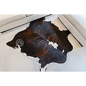 Genuine Brindle Dark Tricolor Cowhide Rug XL Size 6 x 7-8 ft. 180 x 240 cm