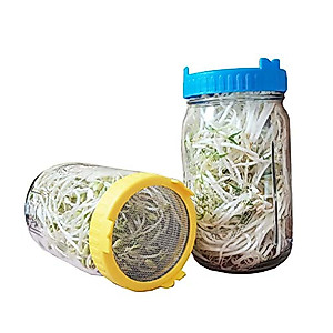 Plastic Sprout Lid,Stainless Steel Split Sprouting Lids for Sprouts Broccoli Alfalfa Mustard Mung Beans (Colorful)