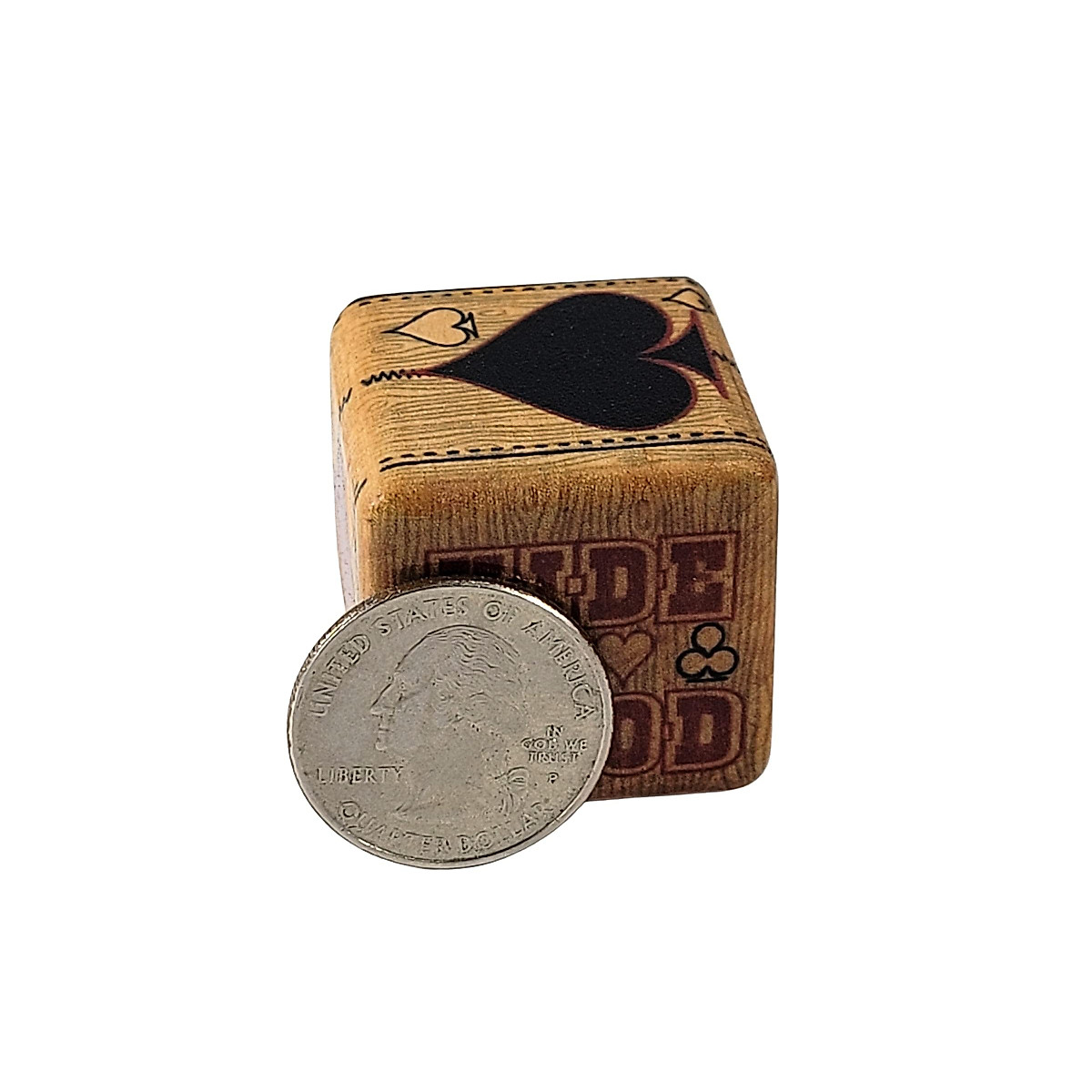 Newt's Playing Cards HideWood Design Suited Trump Marker/Indicator/Cube - 1-1/4" Stylish Block That Helps Card Players Know What is Trump (Classic)