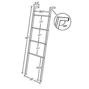 Asta Metal Towel Ladder with 4-Tier Stainless Steel Storage Rungs. Powder-Coated Metal Storage Rack for Bathroom, Bedroom and Laundry Room. B601 (Light Beige)