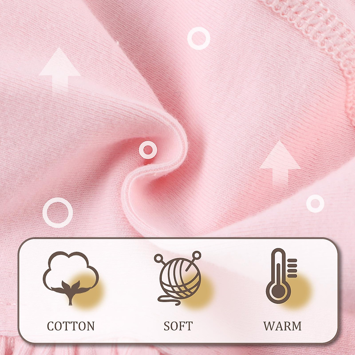 Lovely Baby Girl Hospital Hat Soft Cotton Newborn Beanie Winter Baby Hats for Infant Girls (White+Pink, S)