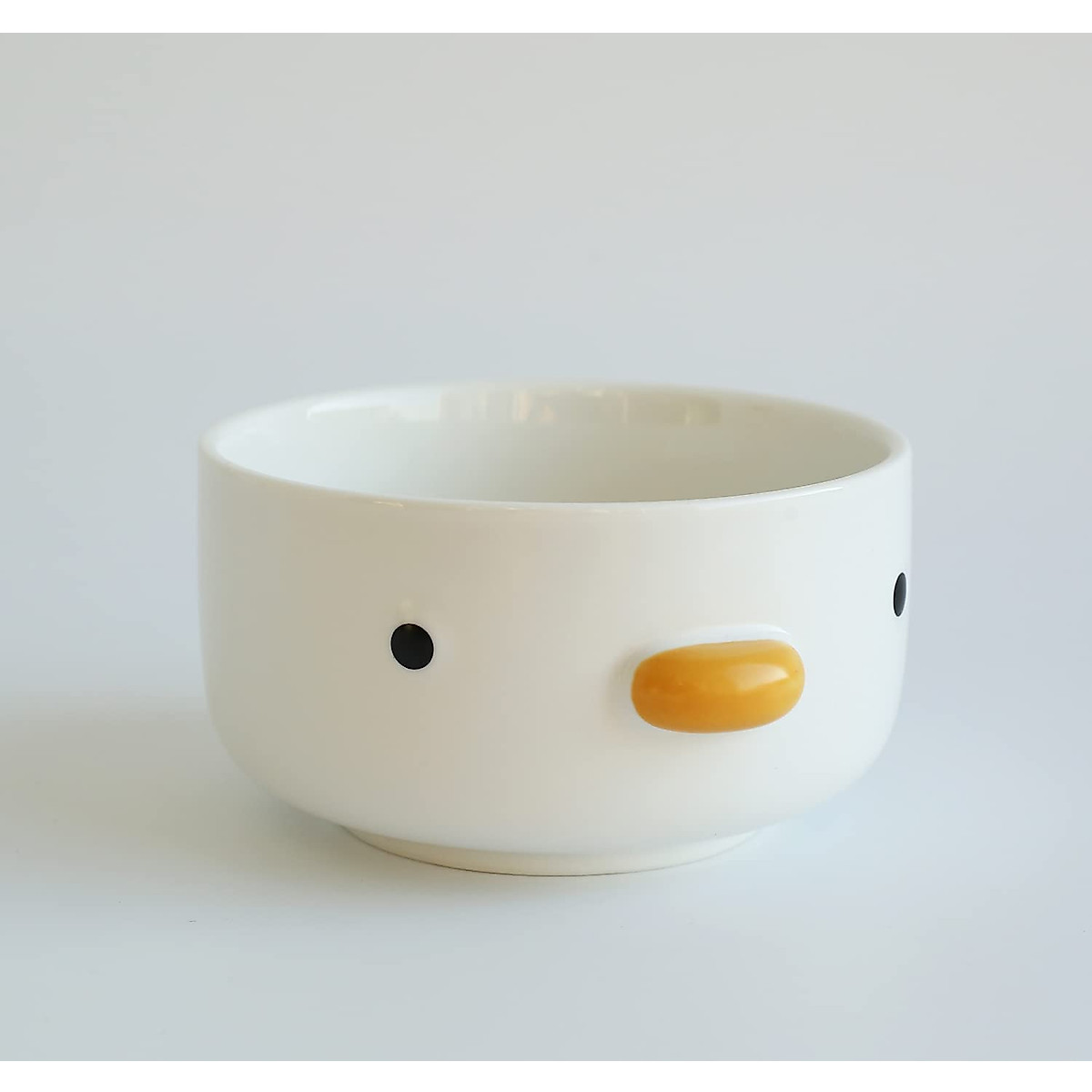 PURROOM Funny Cute Chick Small Salad Bowls, Handmade Glaze Duck Safety Ceramics 14oz Soup Bowls, 4.3'' Rice Bowl, Home Family, Friend.