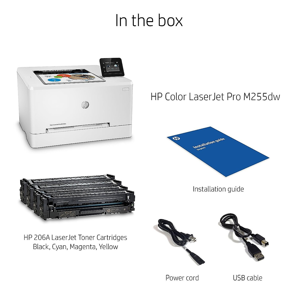 HP Color LaserJet Pro M255dw Wireless Laser Printer, Remote Mobile Print, Duplex Printing, Works with Alexa (7KW64A)