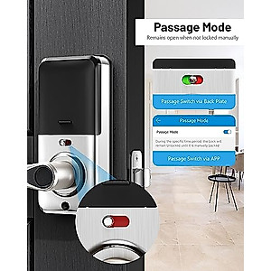 Smart Door Lock for Front Door, Zowill 7-in-1 Fingerprint Deadbolt with App Control, Keyless Entry Door Lock with Handle, Biometric, Auto Lock, Easy Installation, for Home, Office and Airbnb
