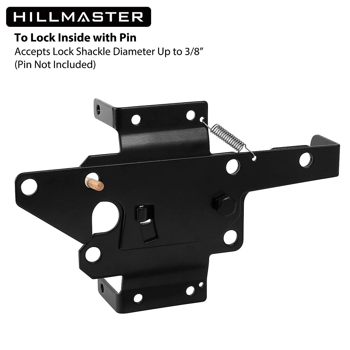 HILLMASTER Heavy Duty Self-Locking Gate Latch for Wooden Fence, Post Mount Automatic Gate Lock Gravity Door Latch Hardware for Secure Pool, Outdoor Garden, Metal Gates Vinyl Fence, Black Finish
