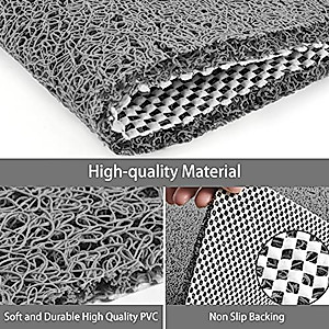 Enqinar Shower Mat Bathtub Mat, Non-Slip Bath Mat with Drain, Quick Drying PVC Loofah Bathmat for Tub,Shower,Bathroom (24x16 inch, Grey)