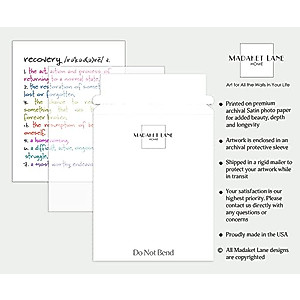 Sober - Sobriety Gifts for Women and Men - Alcoholism Recovery - Quotes Wall Decor - Alcohol and Drug Abuse Get Well Encouragement Gift - Recovery Poster - 8x10 Art Print - UNFRAMED