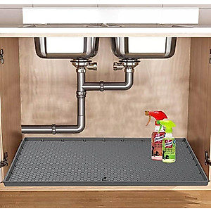 Under Sink Mat 22x34 - Under the Sink Mat Waterproof - Under Sink Protector Mat - Under Kitchen Sink Mats and Protectors - for Cabinets - Under Sink Waterproof Mat