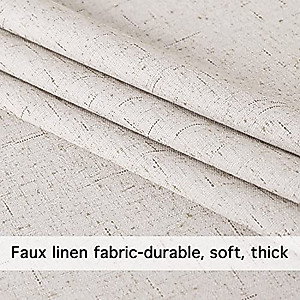 Flamingo P 100% Blackout Curtains Textured Linen Curtains for Bedroom Energy Saving Window Treatment Grommet Burlap Curtain Drapes Thermal Insulated White Liner, 2 Panels, 52 x 108 Inch, Ivory