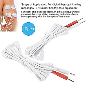 Sonew 10pcs TENS Wire Cable, 2.35mm 1.8m 2?in?1 Pin Type Electrode Lead Wires Cable for TENS Unit Physiotherapy Machine