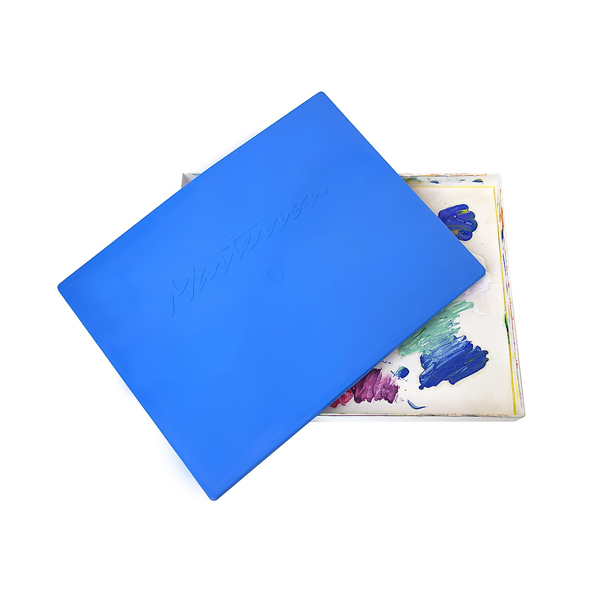 Masterson Artist Palette Seal, 12in x 16in Airtight Palette Container, Keeps Wet Paint Fresh for Weeks, Oil or Acrylic Painting Palette with Lid, Seal, Blue Lid Box, Made in USA