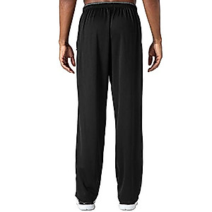 TOTNMC Men's Sweatpants Athletic Warm Up Pants Open Bottom Pants 2 Zipper Pockets Black/Gray