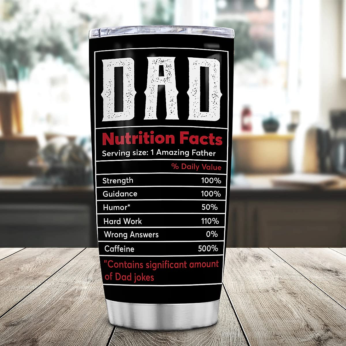 wowcugi Custom Tumbler 20oz 30oz Dad Nutrition Facts Stainless Steel Insulated Tumblers Coffee Travel Mug Cup Birthday Fathers Day Gifts From Daughter Son For Daddy Father
