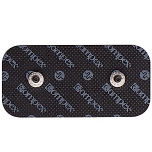 Compex Easy Snap Electrodes 2in x 4in for Edge, Performance, Sport Elite Muscle Stimulators – Blue, 2 Count (Pack of 1)
