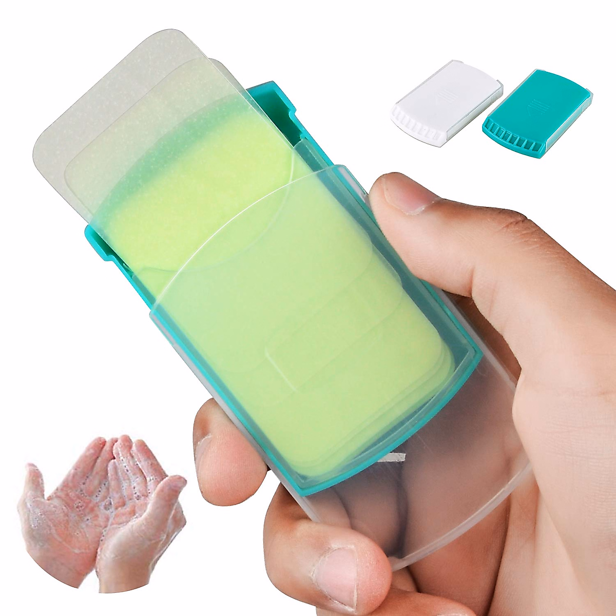 HongYiTime 2 Boxs (100 Sheets) Hand Washing Soap Sheets for Outdoor Travel,Portable Camping Hand Soap,Hiking Washing Hand Bath Paper Soap for Travel,BBQ,Party,School,Girls