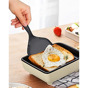 Pack of 2 Wide Silicone Spatula,Nonstick Pancake Shovel with Short Handle, Fried Flexible Turner, BPA Free Kitchen Cookwares for Egg, Cookie, Omelette, Fish, Burgers