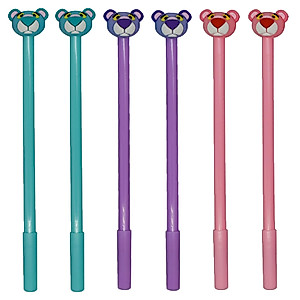 Maydahui 12PCS Tiger Shaped Rollerball Pens Creative Cartoon Leopard Animal Pen Cute Kawaii Fashion Writing Pens Black Gel Ink for Boys School Office