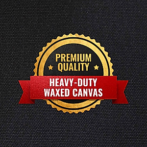 Under NY Sky Knife Roll Case - 6 Slots - Heavy Duty Waxed Canvas Pouch - Leather Reinforced - Portable Bag for Cooking Tools, Utensils, Cutlery Knives, Brushes - Chefs, Kitchen, Travel, Gift - Black