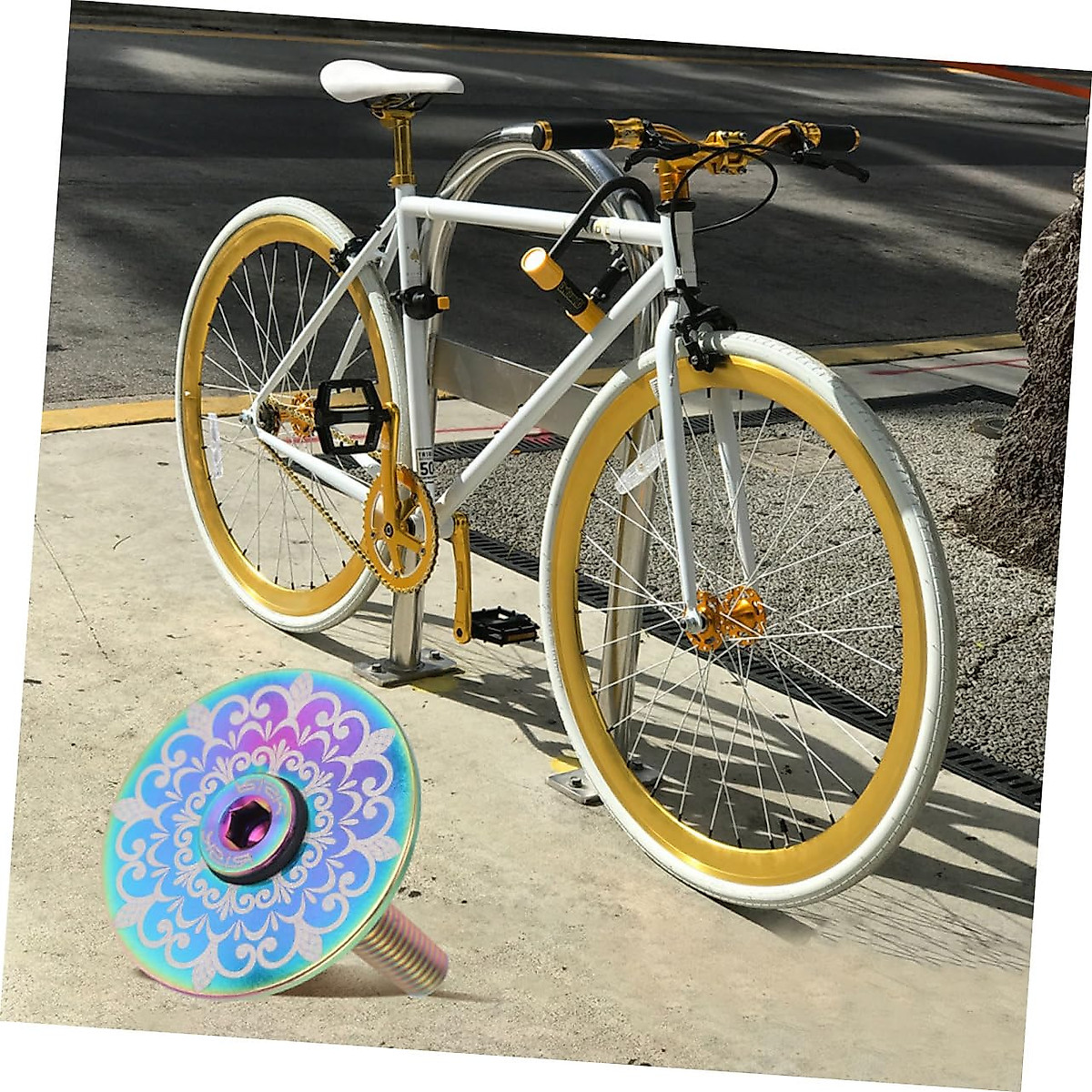 BESPORTBLE 1 Set Stem Cover Bike Fork Cap Headset Bolt Cover Bike Rainbow Cap Mountain Bike Top Cap Bike Stem Top Cap Cycling Top Cap Top Cap Headset Cap Bike Accessories Rope Alloy