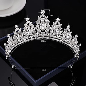Kamirola Silver Crystal Tiaras for Women, Wedding Tiaras and Crowns for Women Tiaras Birthday Party Princess Queen Crown Hair Accessories Bride Rhinestone headbands for women