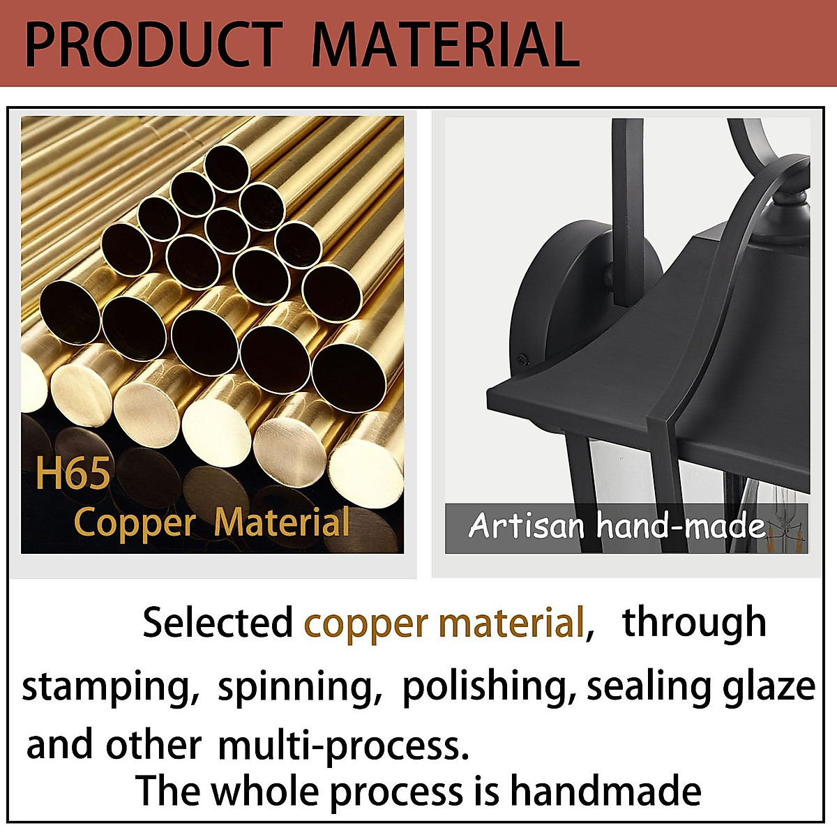 ShinYouneL Matte Black Outdoor Wall Lights Anti-Rusted 1-Light Copper Porch Light Waterproof Exterior Light Fixture Wall Lantern Sconce Outside Lights for Front Door Patio Garage