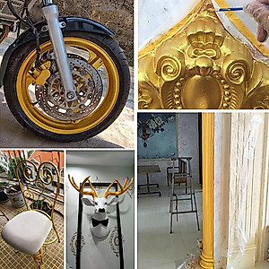 Acrylic Paint Metallic Gold, Non Toxic, Non Fading, 100ml Gold Leaf Paint for Art, Painting, Handcrafts, Ideal for Canvas Wood Clay Fabric Ceramic Craft Supplies