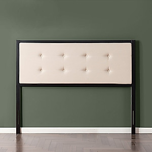 ZINUS Barbara Upholstered Headboard Button Tufted Upholstery, Easy Assembly, Full, Taupe