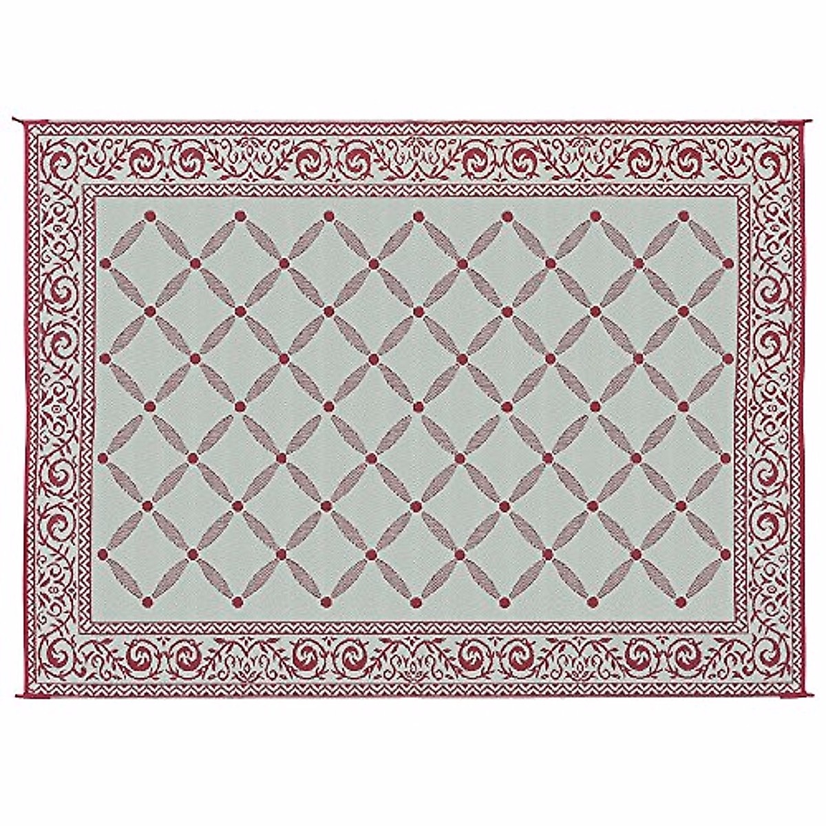 Stylish Camping 119125 9-feet by 12-feet Reversible Mat, Plastic Straw Rug, Large Floor Mat for Outdoors, RV, Patio, Backyard, Picnic, Beach, Camping (Burgundy/Beige)