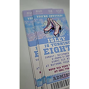 Ice Skating Birthday Party Ticket Invitations