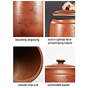 TUU Retro Rice Dispenser Ceramic Large Capacity Sealed Cereal Storage Container with Lid Grain Dispenser Suitable for Kitchen Soybean, Corn, Flour, Sugar, Rice, Nuts, Snacks, Pet Food