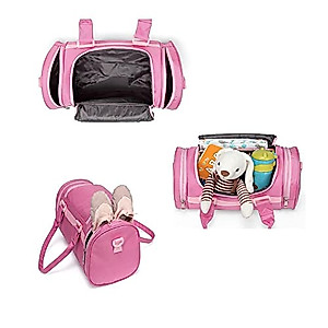 Kids Ballerina Dance Bag for Girls, Mini Size for Ballet,Dance Recitals,Weekend Overnight, Short Trips,Carry-on Size.