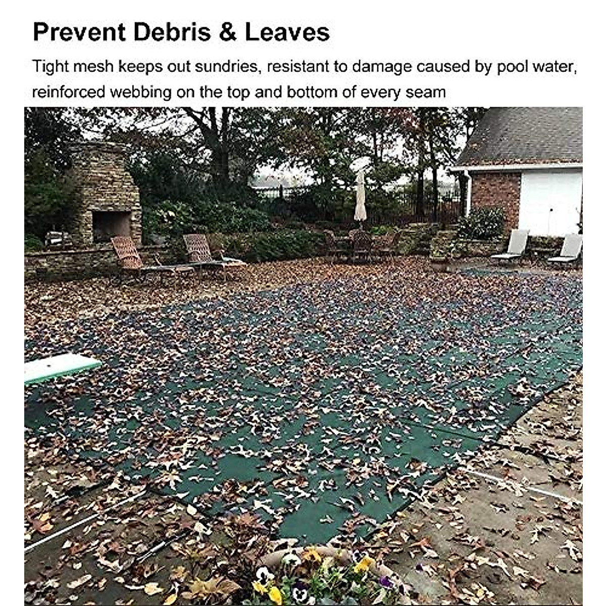 Pool Covers Fall/Winter Safety Inground, Rectangular Green Mesh Cover for Outdoor Garden Swimming Pools, Easy Installation (Size : 400×700cm/13×23ft)