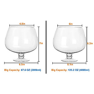 4000ml Super Big Wine Glass Extra-huge Brandy Glass Large Capacity Crystal Glass for Bar Party Wedding Family Dinner (4000ml/135.2oz)