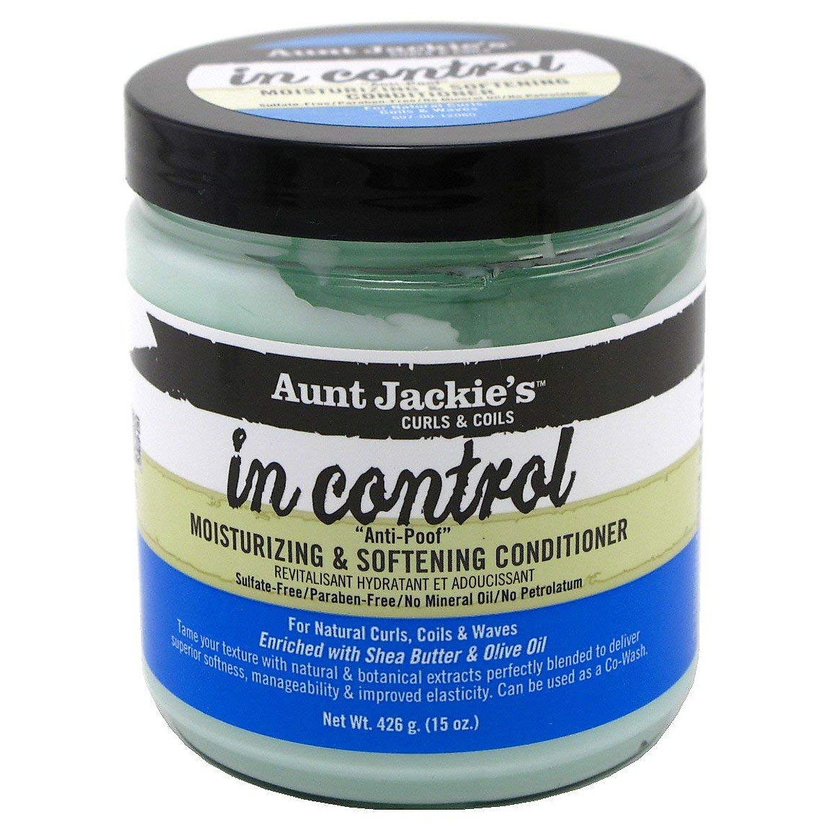 Aunt Jackies In Control Moisturizing & Softening Conditioner 15 Ounce Jar (443ml) (2 Pack)