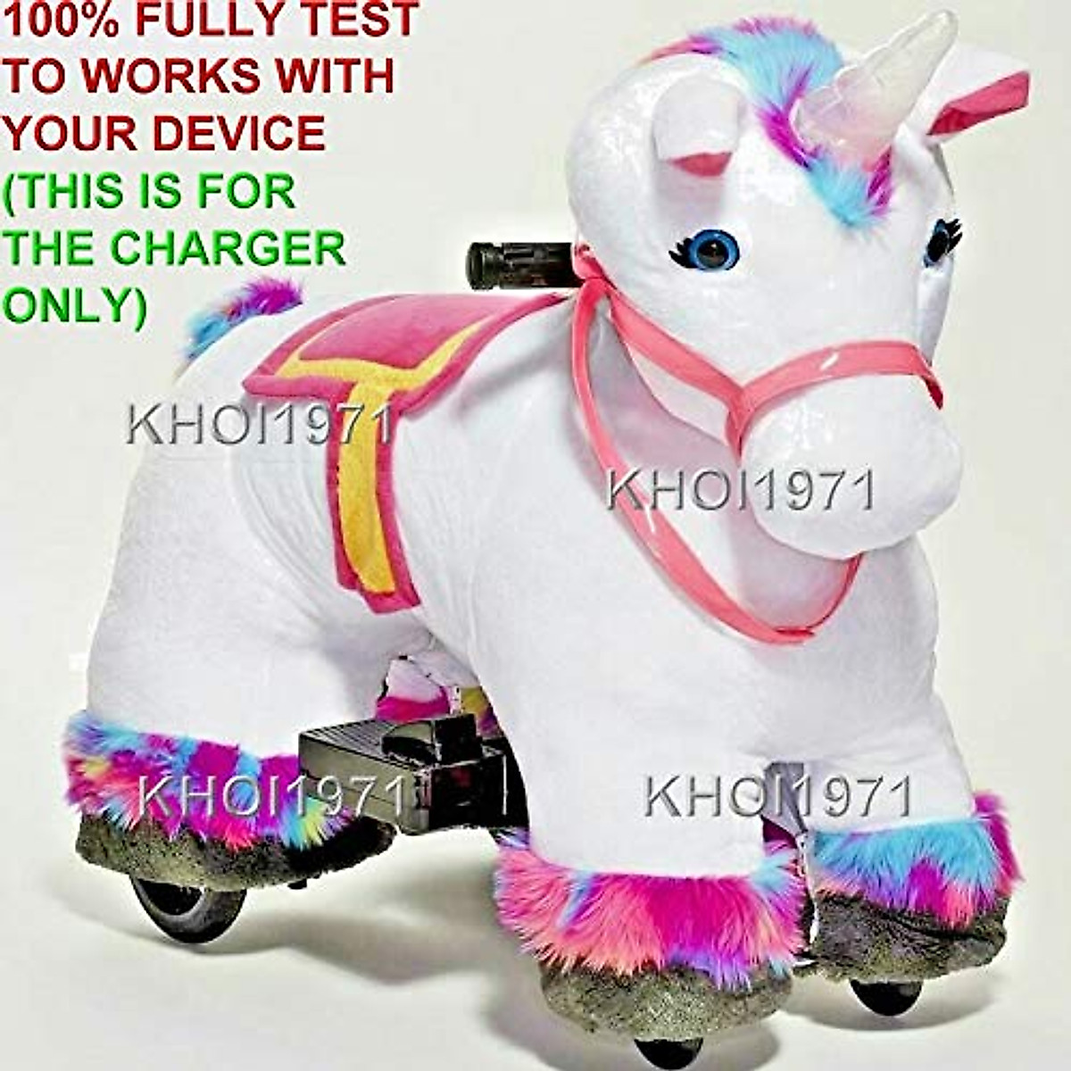 KHOI1971 Wall AC Adapter Power Cable Cord Compatible with Dynacraft Unicorn Stable Buddies Willow Plush Ride-On 8804-81 6V-Volt Battery