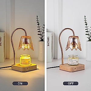 Candle Warmer Lamp with Timer, Dimmable Candle Lamp Warmer with 2 Wax Warmer Bulbs, Candle Warming Lamp for Jar Candles & Wax Melt, Cozy Candle Warmer Light for Home Decor, Birthday Gifts for Women.