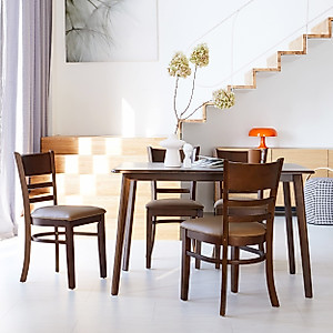 Livinia Canberra 47.2" Rectangular Wooden Dining Table/Mid Century Modern Malaysian Oak Kitchen Table (Walnut) Table Only