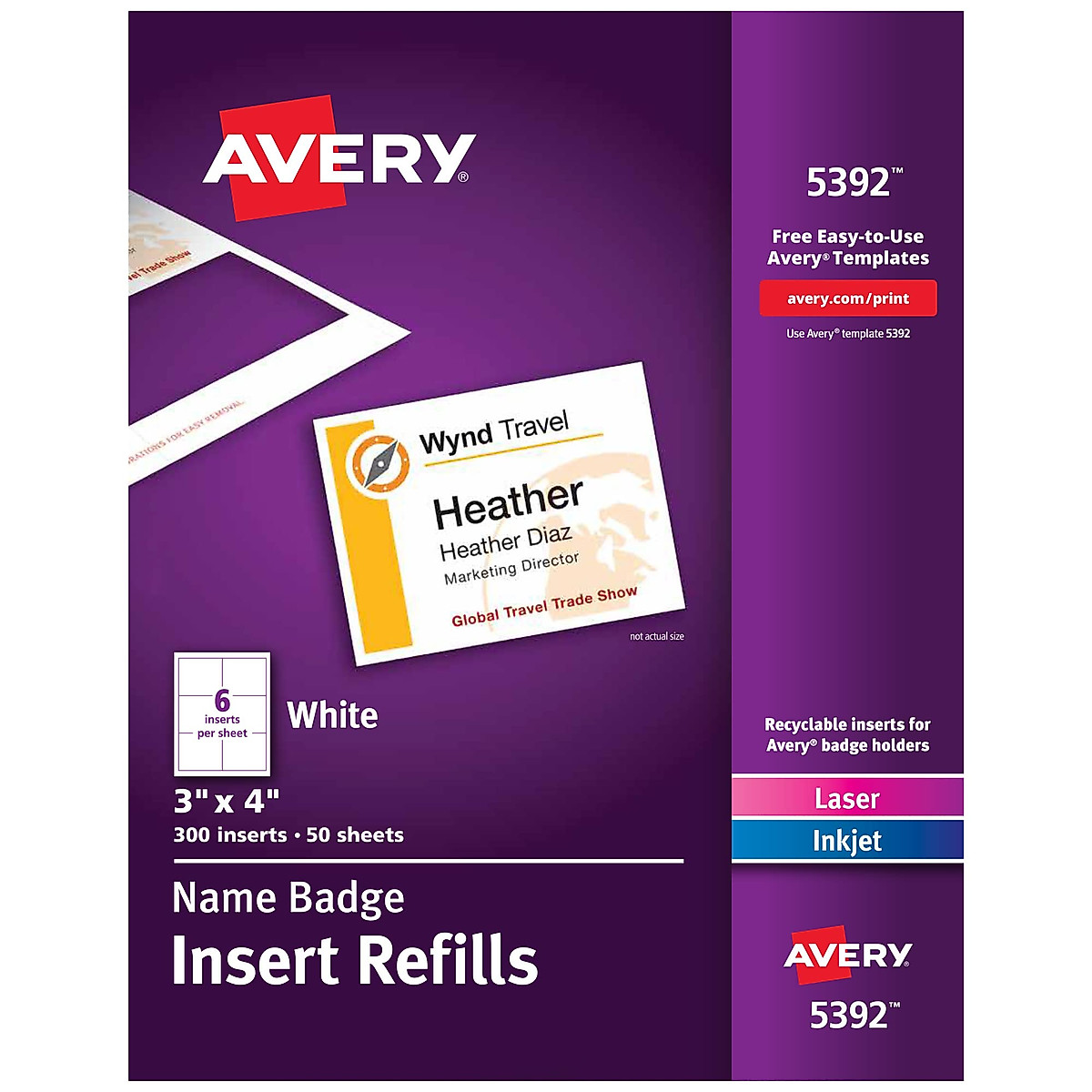 Avery Printable Event Tickets (16795) and Name Badge Inserts (5392)