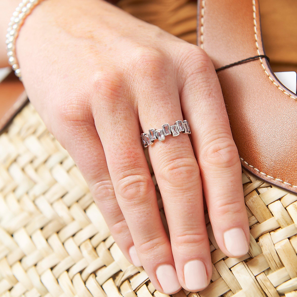 Silpada 'the Little Things' Cubic Zirconia Ring in Sterling Silver, Size 8, Size 8