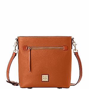 Dooney & Bourke Crossbody Bags for Women, Pebble Grain Leather Crossbody Messenger Bag with Zipper - Brown