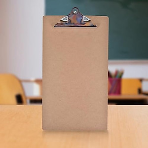 School Smart Legal Clipboard, 9 x 15-1/2 x 1/8 Inches, Hardboard, Brown, Bright Nickel
