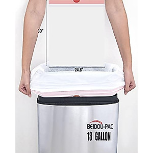 BEIDOU-PAC Trash Bags 13 Gallon Drawstring, 100 Count, Multifold Roll Garbage Bags, Tall Kitchen Trash Bag, Odorless & Extra strength White Plastic Food Scrap Bag for Home Office Bathroom Kitchen Bins