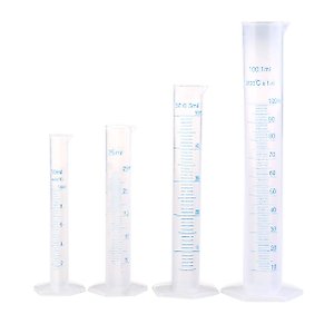 POPETPOP 4pcs 10ml / 25ml / / 100ml Measuring Plastic Graduated Cylinder Laboratory Bottle Lab Test Measuring Container Cups