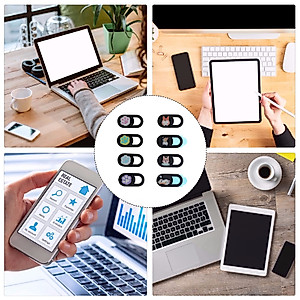Milisten Sliding 8 PCS Camera Cover Webcam Cover Slide Laptop Privacy Cover Camera Slide Lens abs Slider Computer Webcam Slider