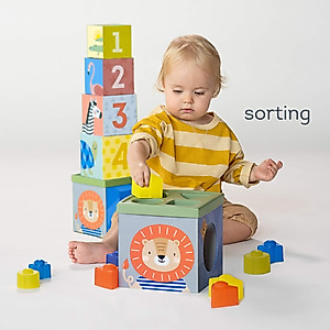 Taf Toys Savannah Sort & Stack for Infants & Toddlers, Perfect for Stacking, Nesting, Sorting, Counting & Learning Colors & Shapes. Educational Toy for 12 Months & up