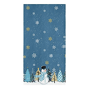 ZOE GARDEN Christmas Snowman Kitchen Towels,Absorbent Microfiber Kitchen Dish Hand Tea Bath Towel,Quick Dry Cleaning Cloth Dishclothes Decorative Sets, Blue Winter Tree Snowflake (1-PC, 18x28)