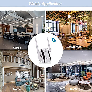 Booster WiFi Range Extender, WiFi Repeater Up to 300 Mbps, Internet Signal Booster 2.4G Network with Integrated Antennas LAN Port, Wireless Router Signal Booster Amplifier Supports Repeater/AP