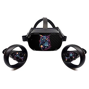 MightySkins Carbon Fiber Skin for Oculus Quest - Outrageous Owl | Protective, Durable Textured Carbon Fiber Finish | Easy to Apply, Remove, and Change Styles | Made in The USA (CF-OCQU-Outrageous Owl)